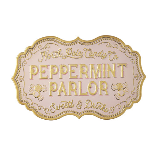 20” Peppermint Parlor Pink and Gold Wall Art – THE LITTLE CHRISTMAS SHOP